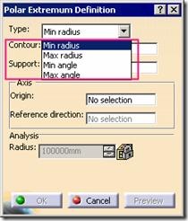 CATIA Surface Design: Extremum and Polar Extremum Creation